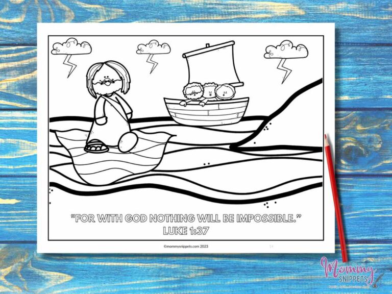 Free Printable Jesus Walks On Water Coloring Pages - Mommy Snippets
