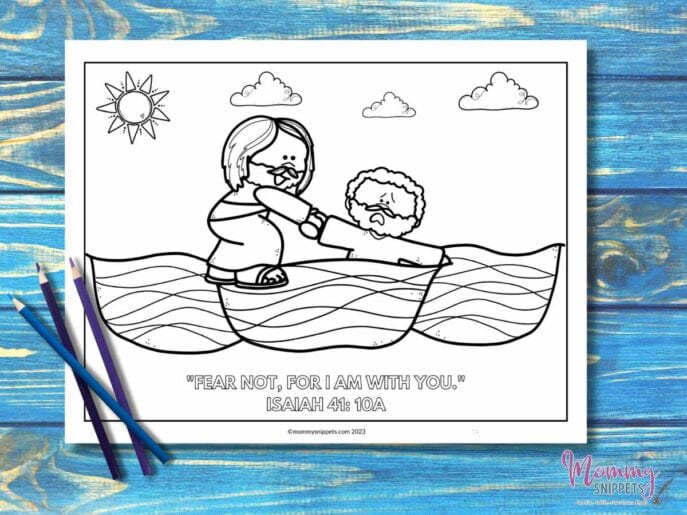 Free Printable Jesus Walks On Water Coloring Pages - Mommy Snippets