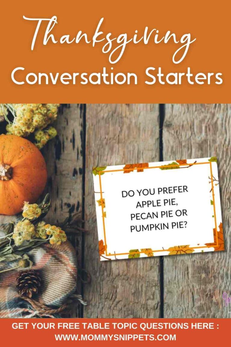 Thanksgiving Conversation Starters- Fun Table Topic Questions