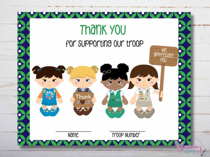 Free Printable Girl Scout Thank You Cards - Mommy Snippets