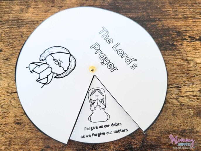 The Lord's Prayer for Kids- A Printable Color Your Own Wheel Craft ...