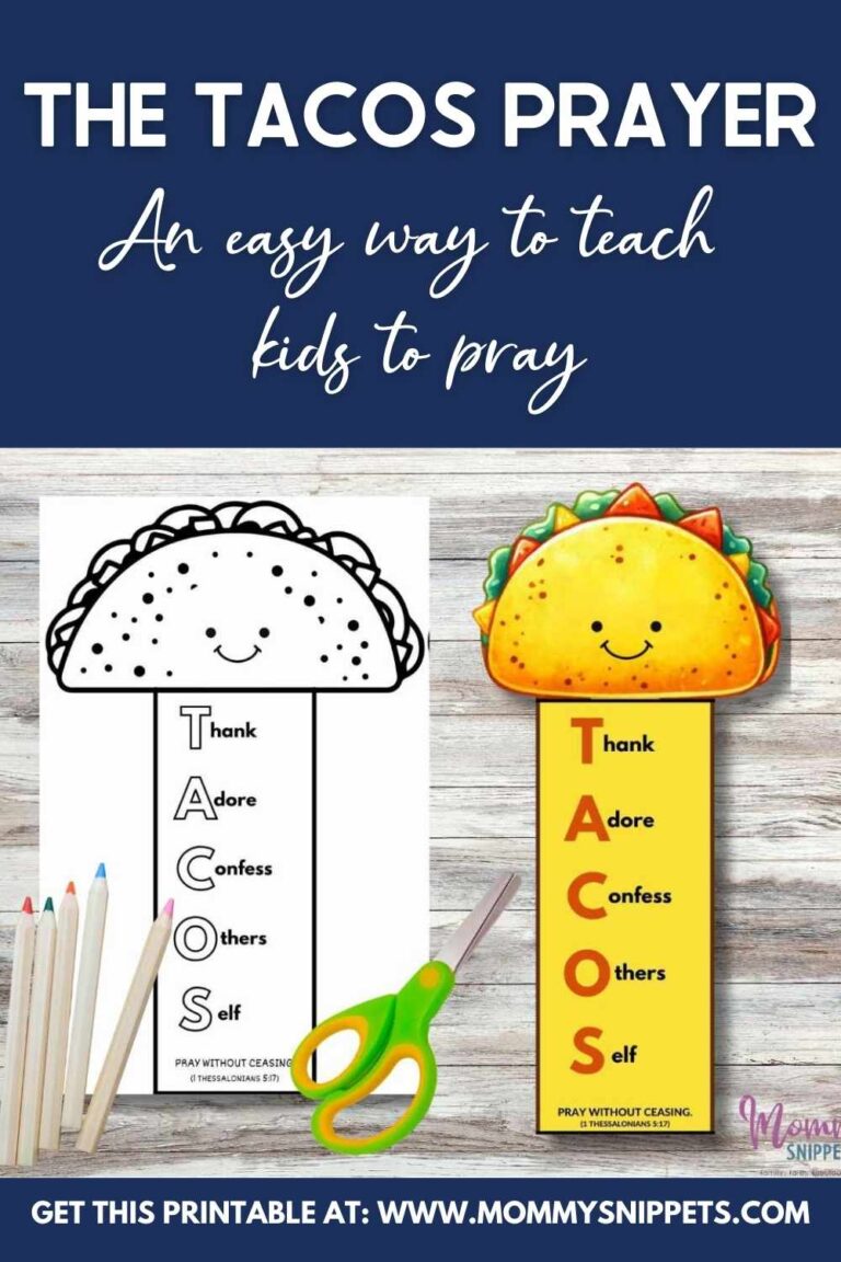 Teach Kids To Pray Using TACOS! (+A TACOS Prayer Bookmarks)