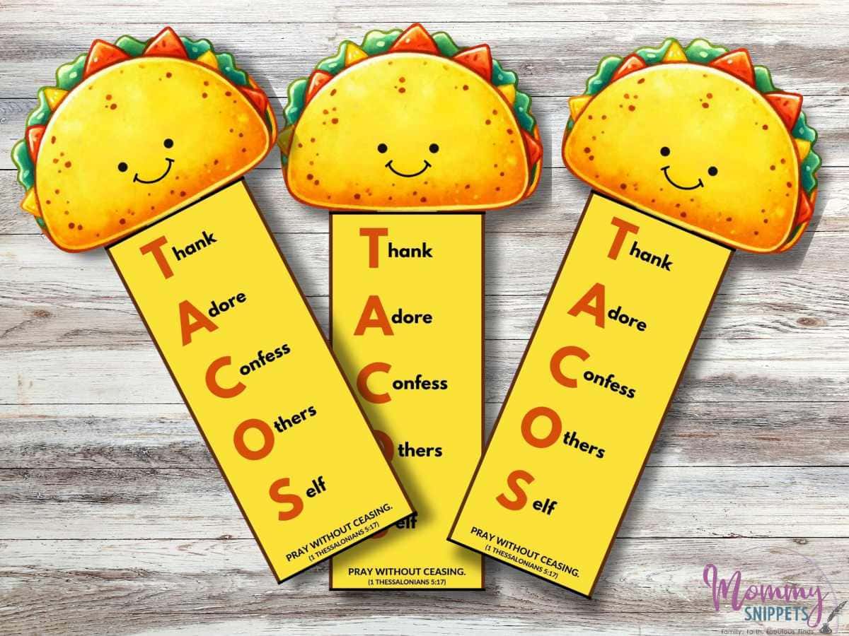 Teach Kids To Pray Using TACOS! (+A TACOS Prayer Bookmarks)
