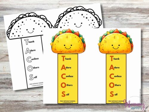 Teach Kids To Pray Using TACOS! (+A TACOS Prayer Bookmarks)